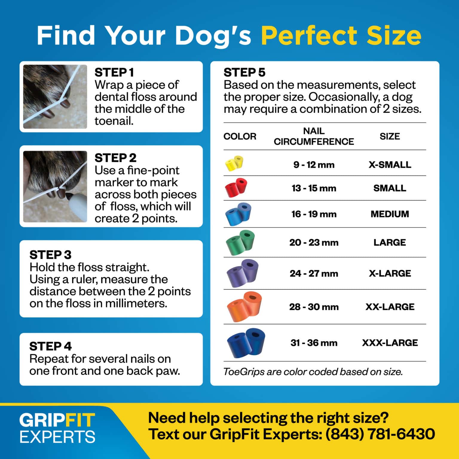 How to size your dog's nails for ToeGrips® dog nail grips - Dr. Buzby's ...